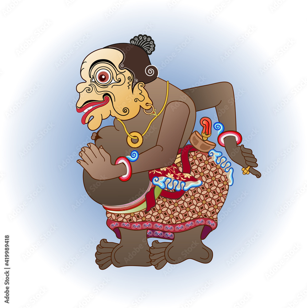 Vector illustration, modification of wayang purwa, bagong funny ...