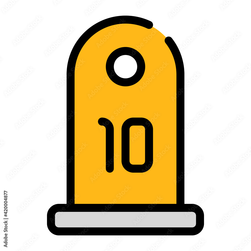 Table number icon with outline style and pixel perfect base. Suitable ...