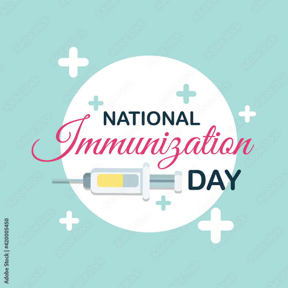 Immunization Day healthcare campaign poster, vector illustration Stock ...