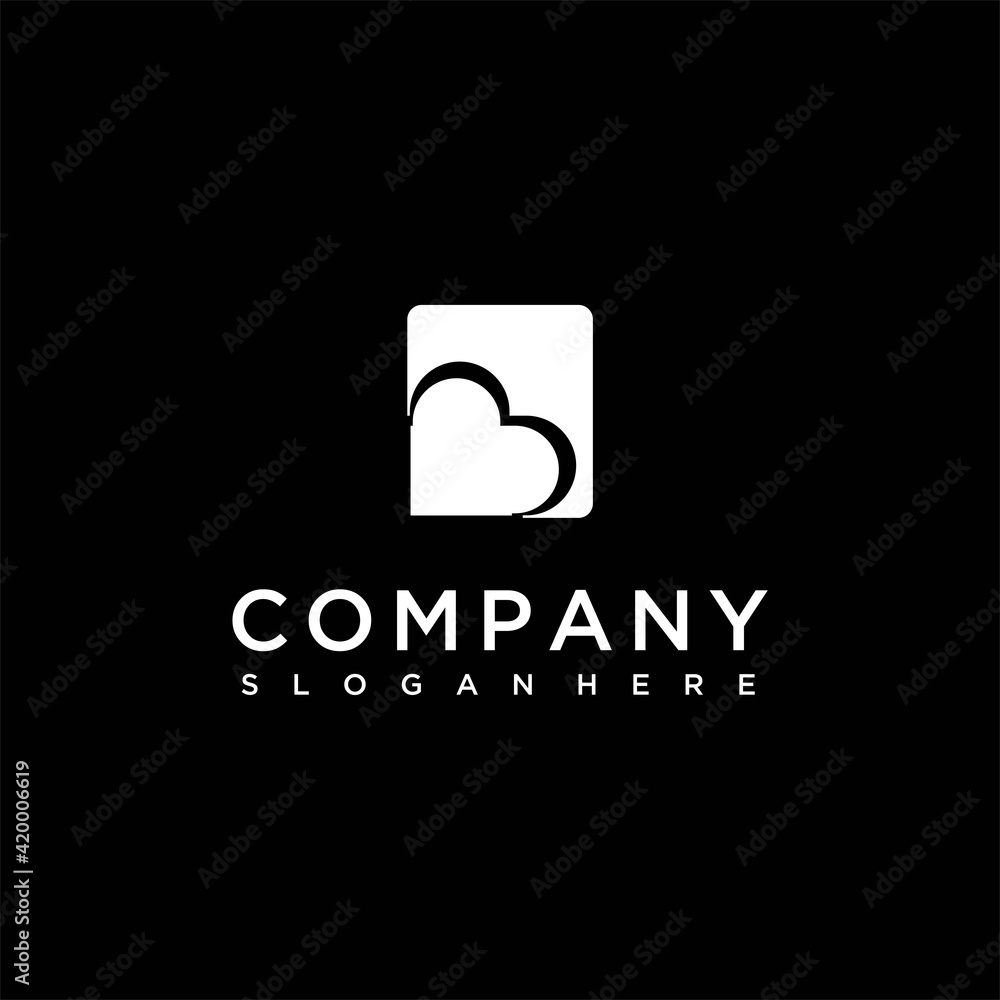letter B and box silhouette vector logo design Stock Vector | Adobe Stock