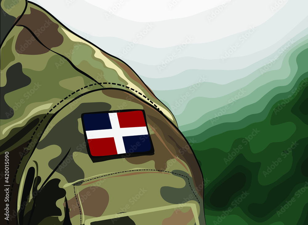 Flag of Dominican Republic on soldier arm. Flag of Dominican Republic ...