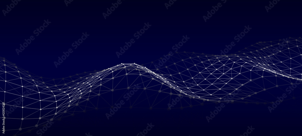 Vector futuristic wave. Digital technology. Big data. Stock Vector ...