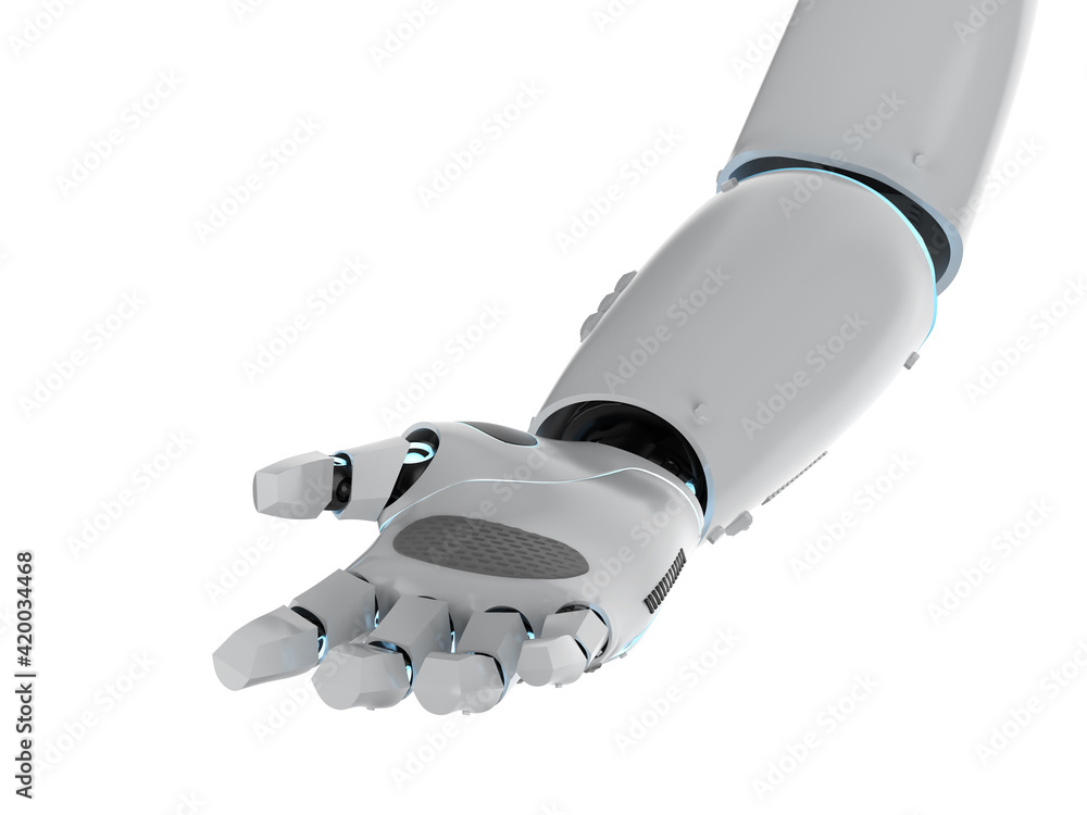 robot hand open isolated on white Stock Illustration | Adobe Stock