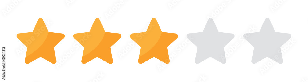 3 out of 5 stars rating Stock Vector | Adobe Stock