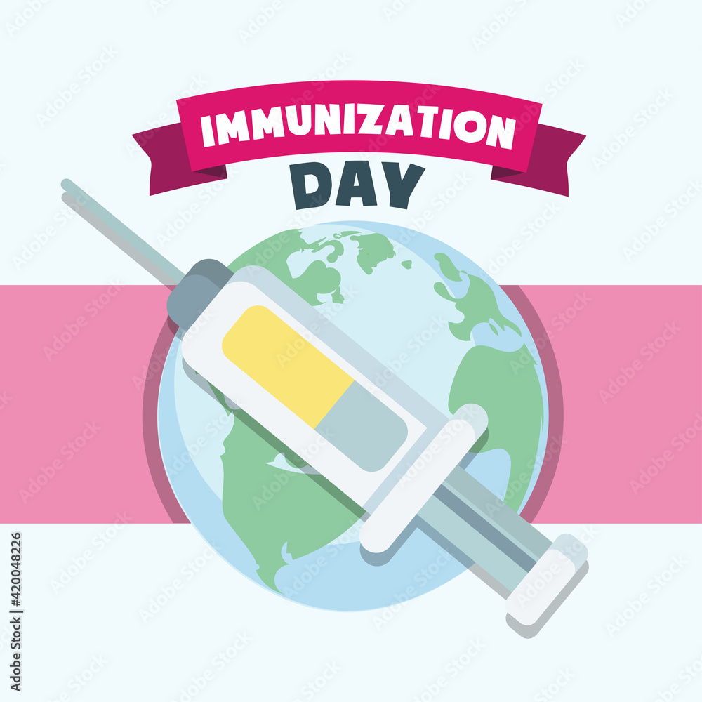 Immunization Day poster, world vaccination illustration vector Stock ...