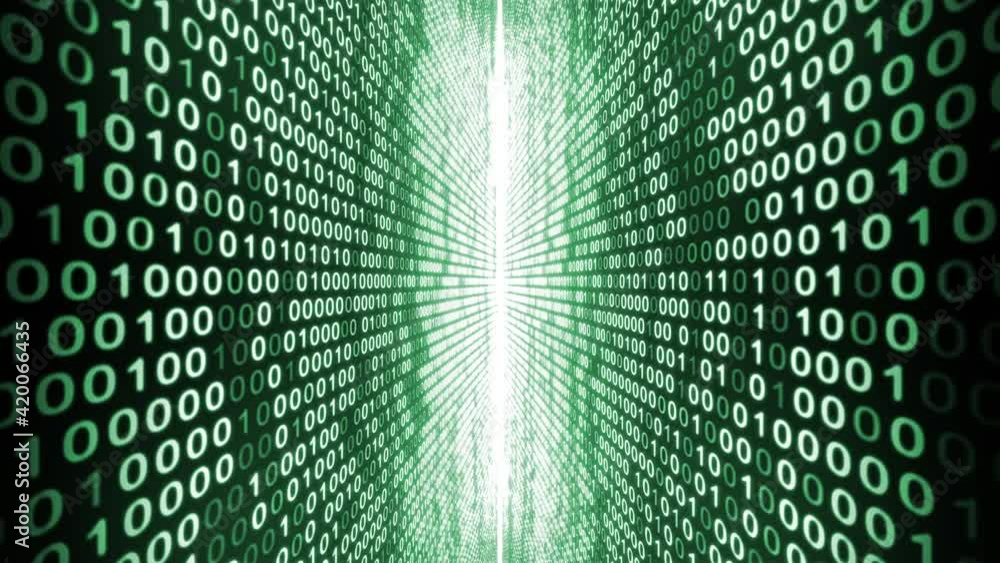 Digital binary code green walls animation looping background vídeo do Stock | Adobe Stock