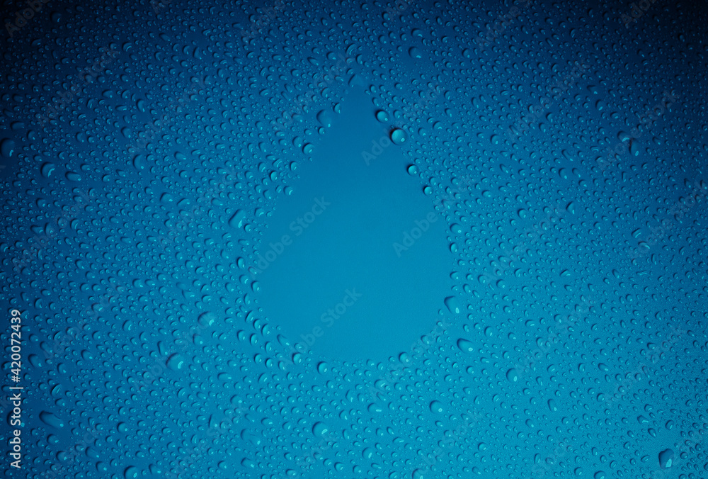 Water Drops as Droplet Shape on Blue Background. World Water Day ...