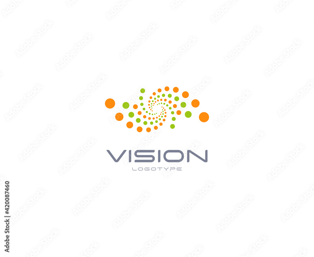 Laser vision correction, clinic logo concept. Abstract dots logo ...