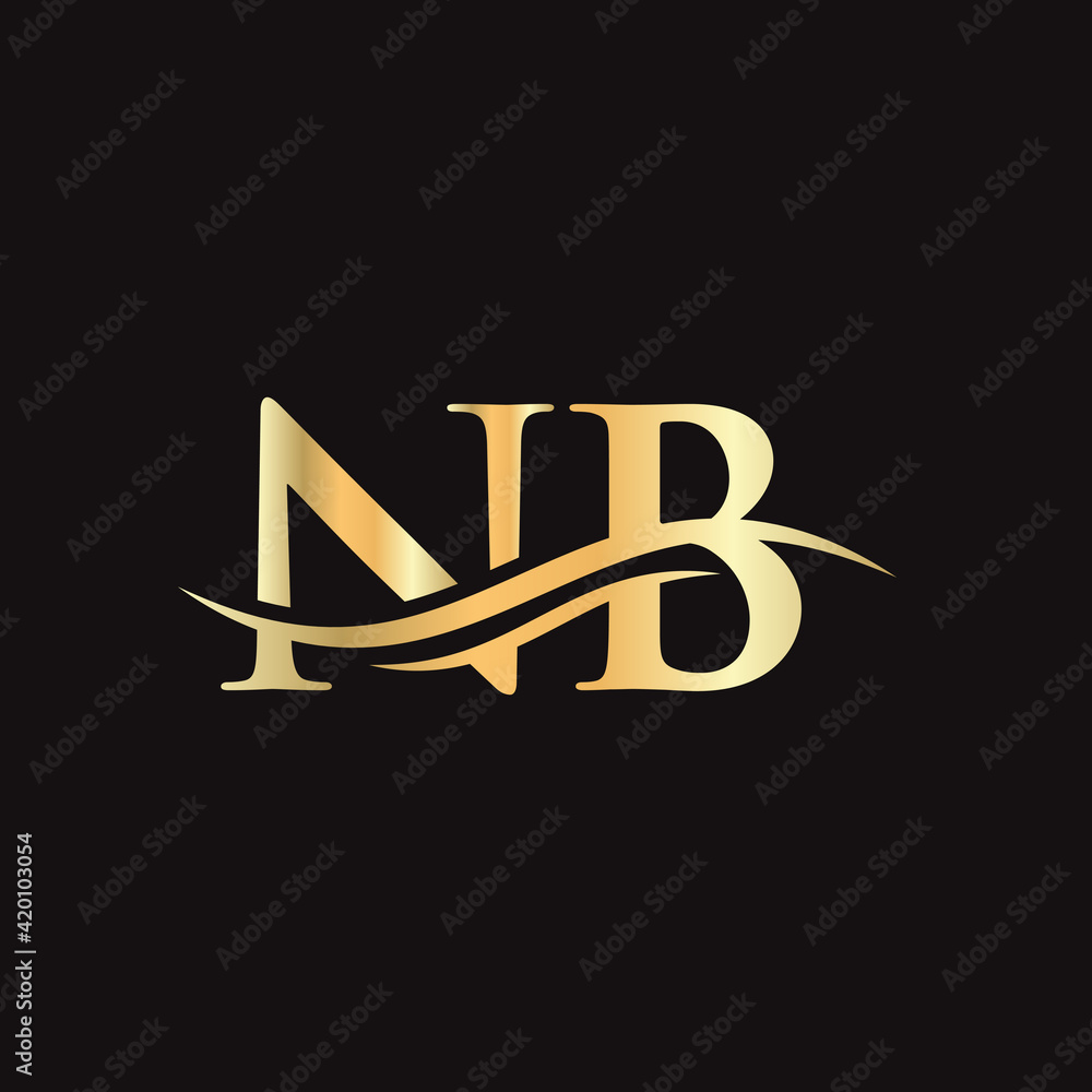 Initial linked letter NB logo design. Modern letter NB logo design ...