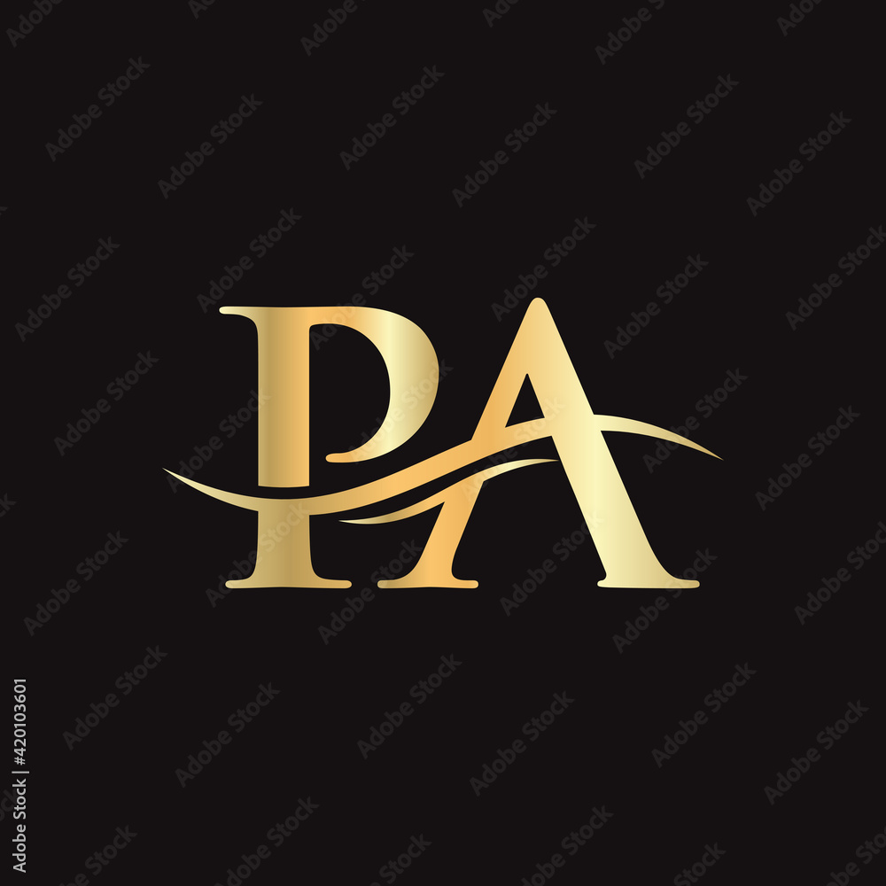 Initial PA letter linked logo vector template. Swoosh letter PA logo ...