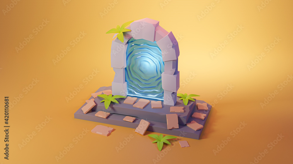 Cartoon Portal Stock Photo | Adobe Stock