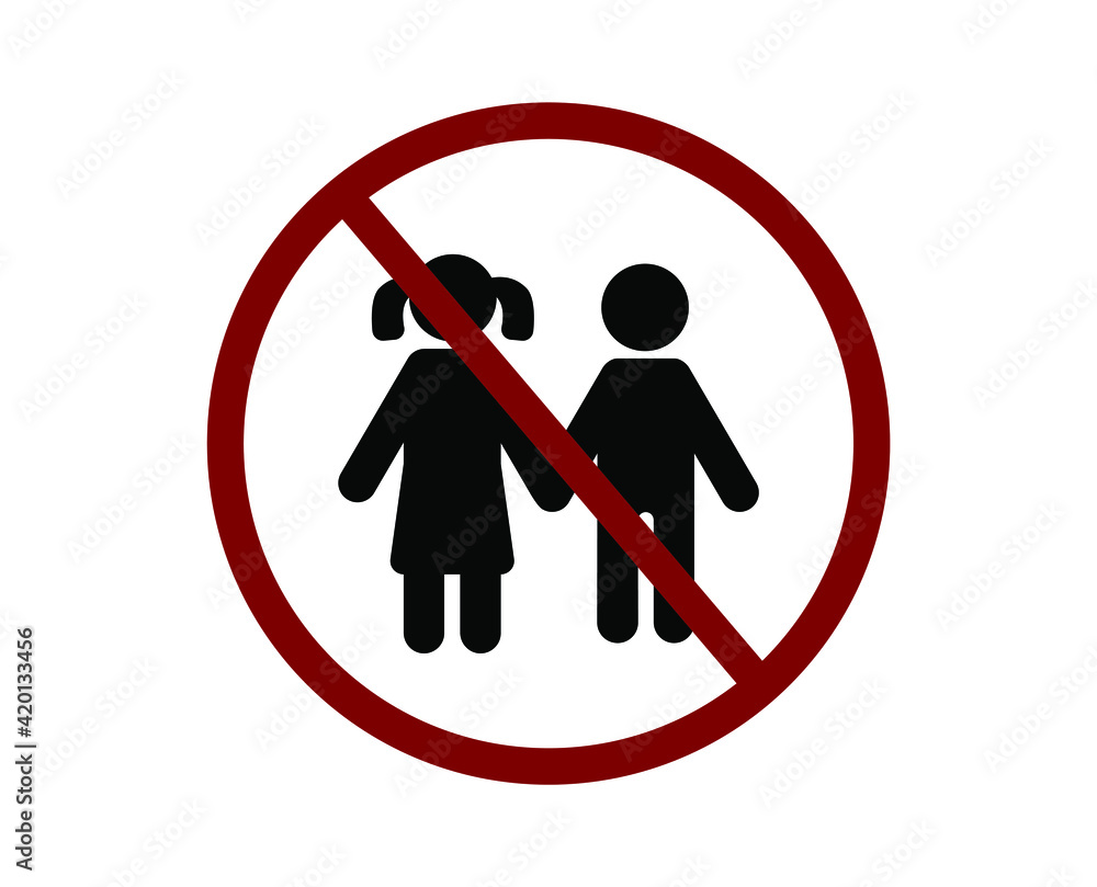 No children vector icon. Editable stroke. Linear style sign for use on ...