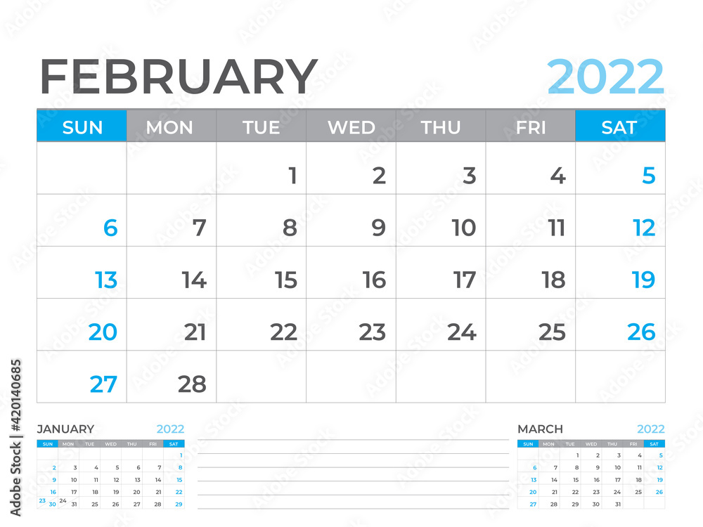 February 2022 Calendar With Holidays