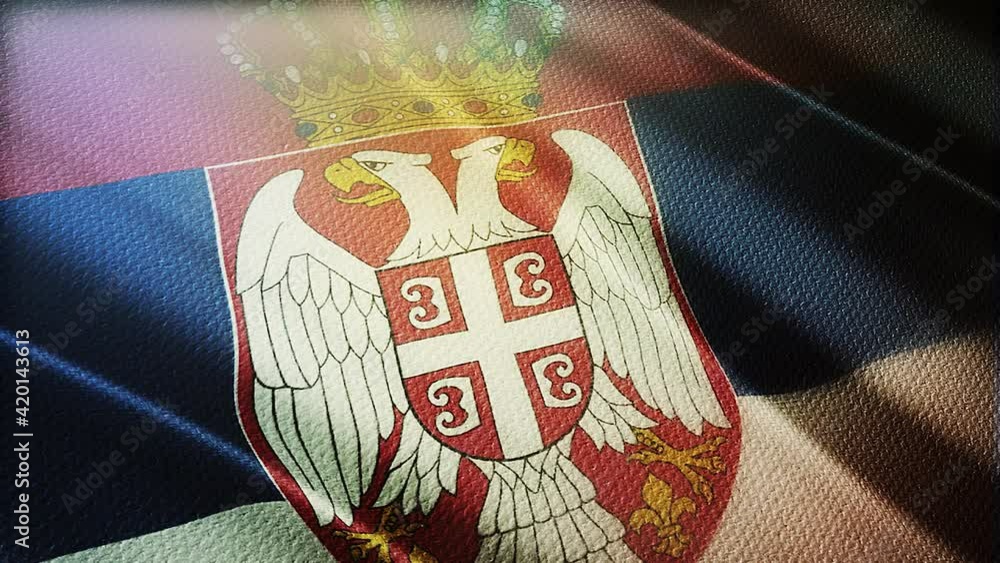 Serbia flag is waving 3D animation. Serbia flag waving in the wind ...