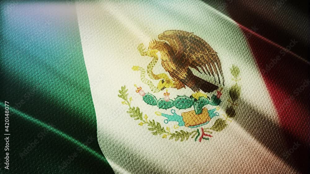 Mexico flag is waving 3D animation. Mexico flag waving in the wind ...