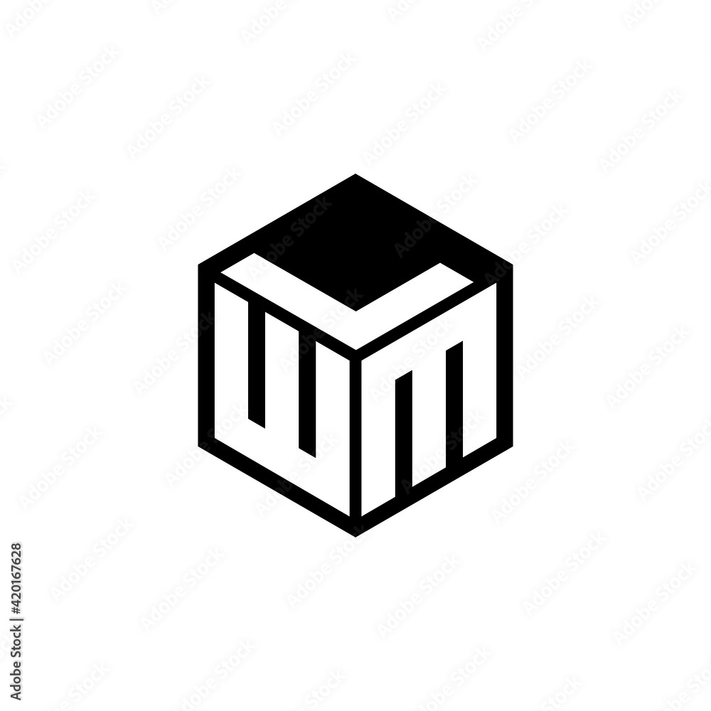 WML letter logo design with white background in illustrator, cube logo ...