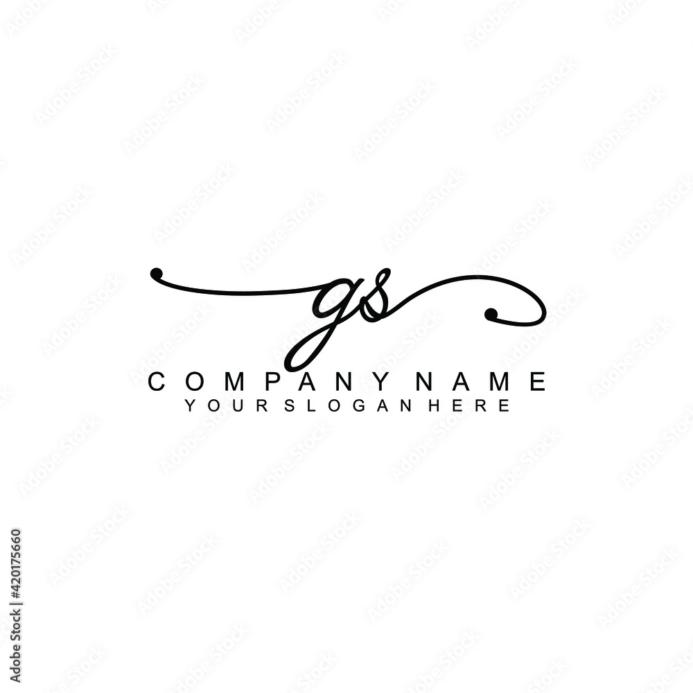 GS beautiful Initial handwriting logo template Stock Vector | Adobe Stock