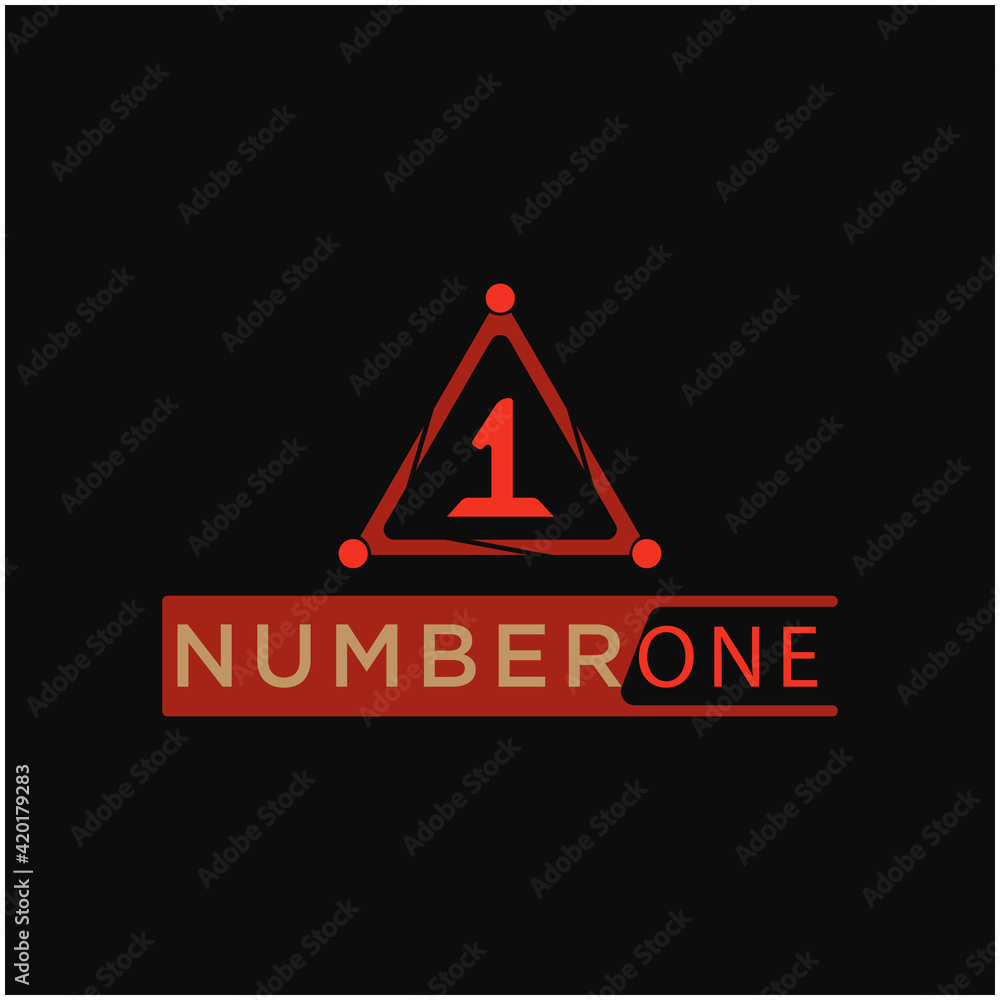 Number 1 logo with triangle symbol template design Stock Vector | Adobe ...