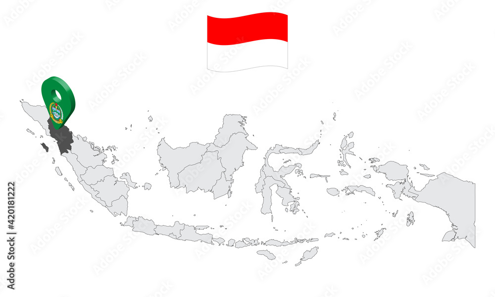 Location of Province North Sumatra on map Indonesia. 3d North Sumatra ...