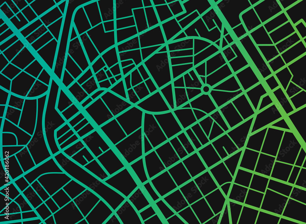 City map vector, aerial view urban planning design, town neighbourhood ...