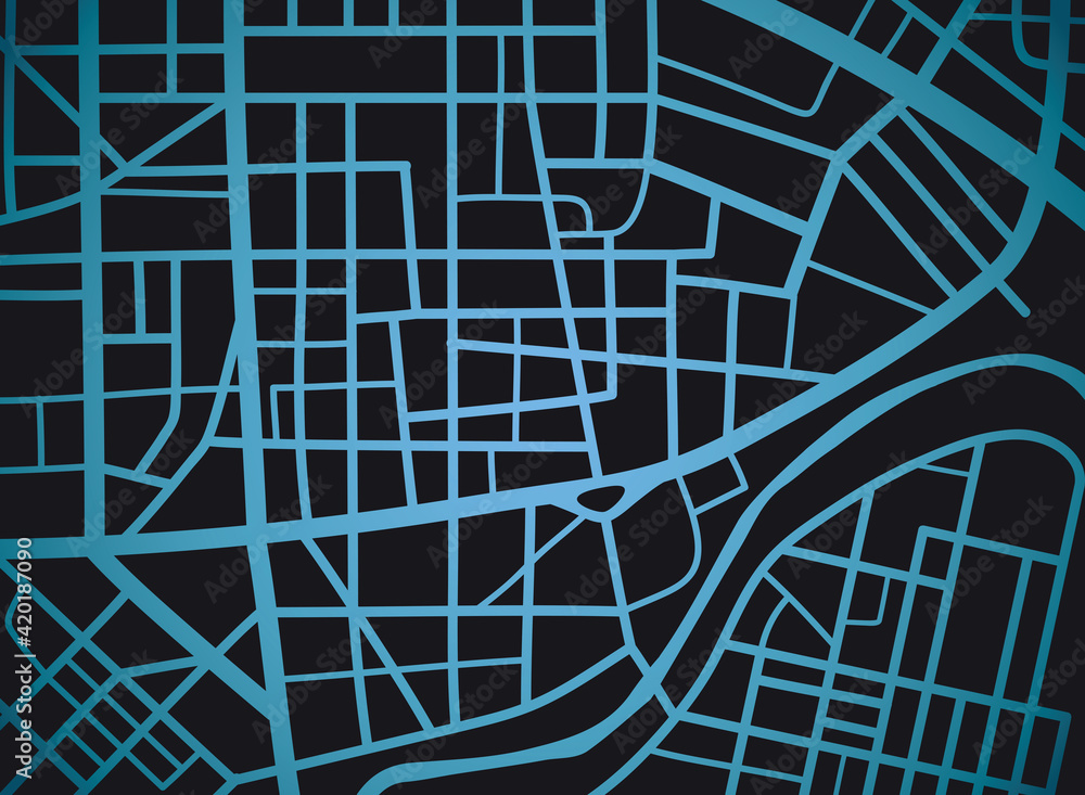 Aerial view of urban area pattern, city map vector, neighbourhood ...