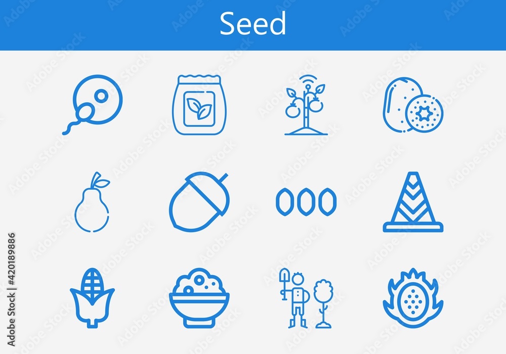 Premium set of seed line icons. Simple seed icon pack. Stroke vector ...