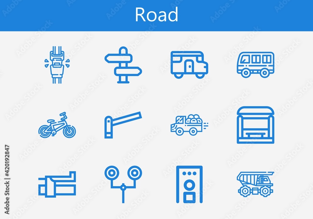 Premium set of road line icons. Simple road icon pack. Stroke vector ...