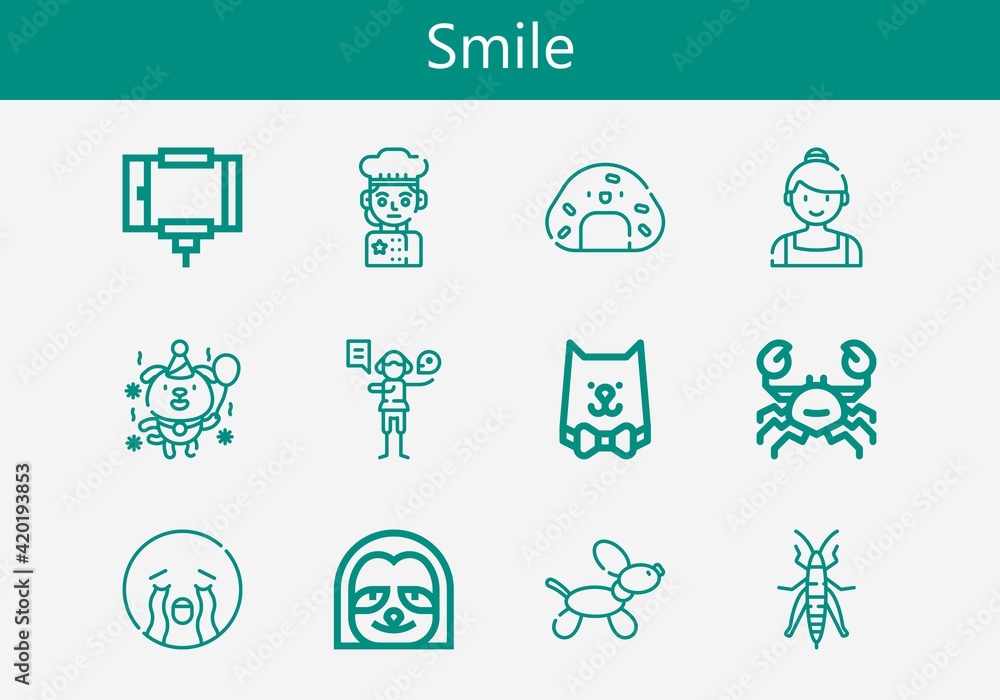 Premium set of smile line icons. Simple smile icon pack. Stroke vector ...