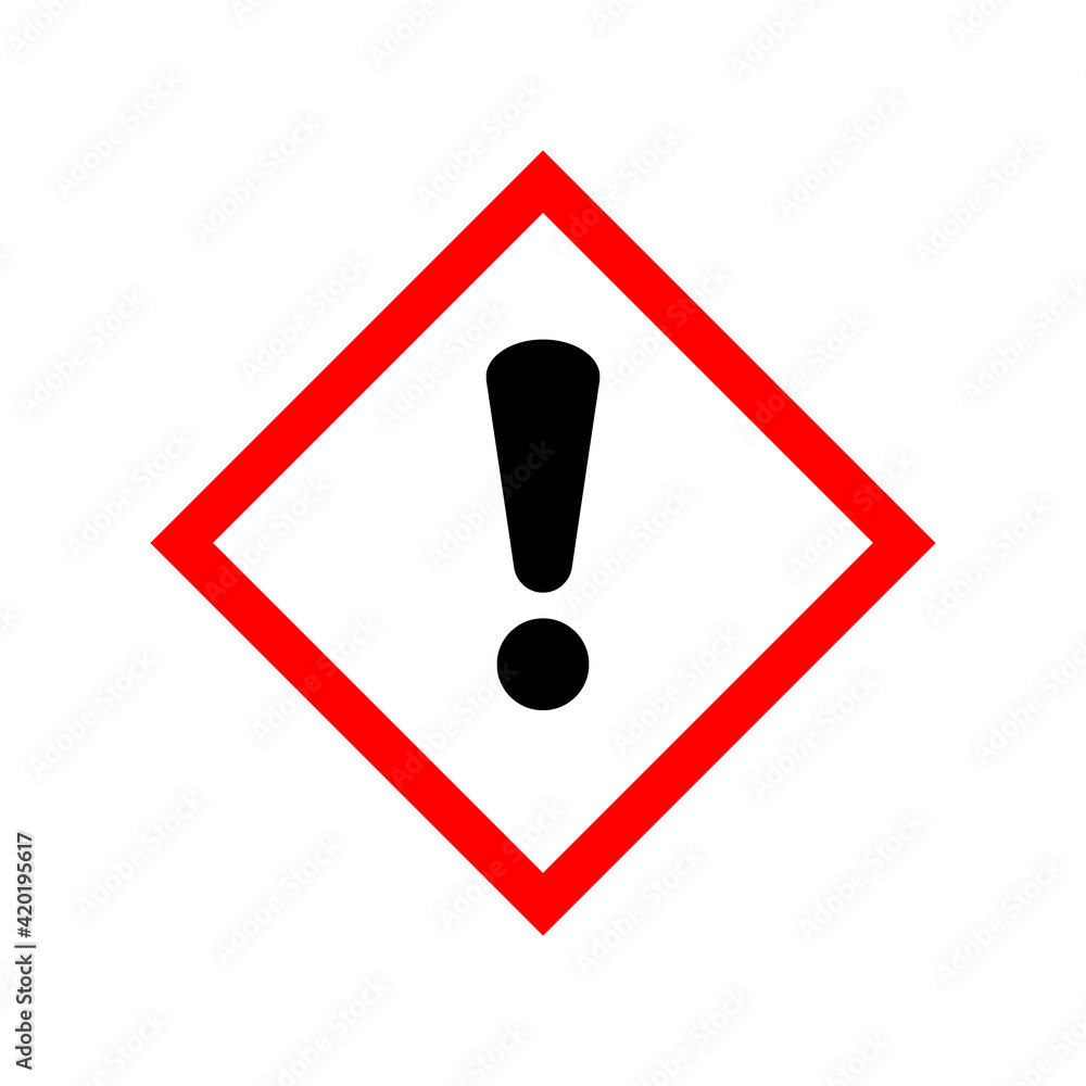 Irritant, sensitising, harmful substances sign. Illustration of red ...