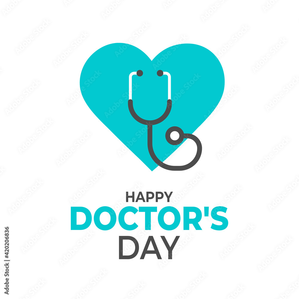 Happy Doctors Day greeting card and social media post design with ...