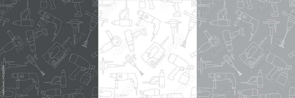 seamless texture construction power tools Stock Vector | Adobe Stock