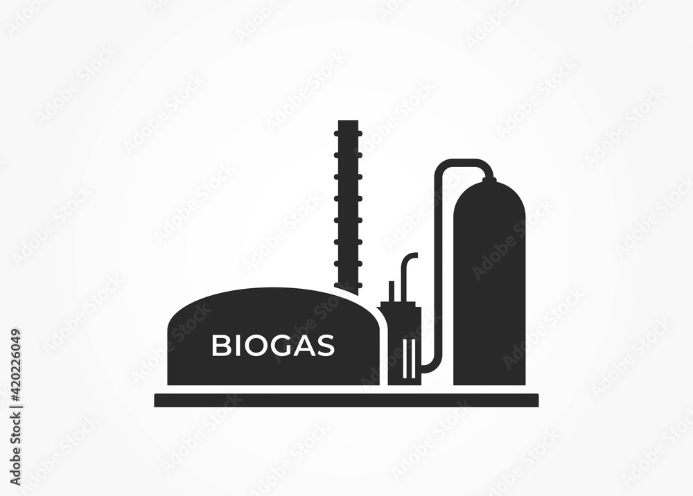 biogas plant icon. eco industry, environment and alternative energy ...