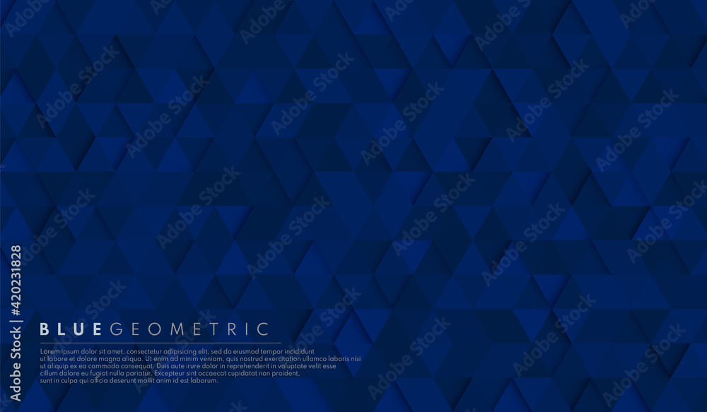 Abstract dark navy blue geometric hexagon shape background pattern ...