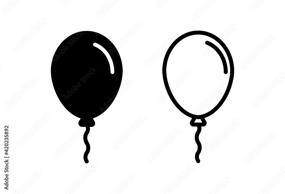 Balloon icon set. party balloon icon decoration birthday vector ...