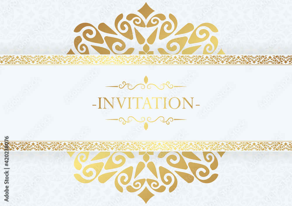 Elegant Invitation decorative frame design background Stock Vector ...