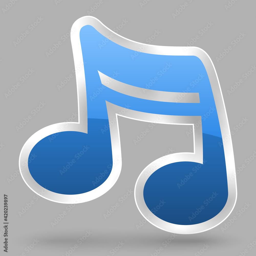 vector blue music note symbol Stock Vector | Adobe Stock