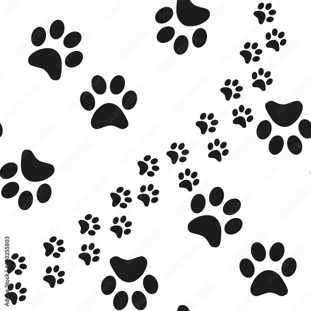 Cartoon paw for wallpaper design. Cartoon Modern design. Seamless ...