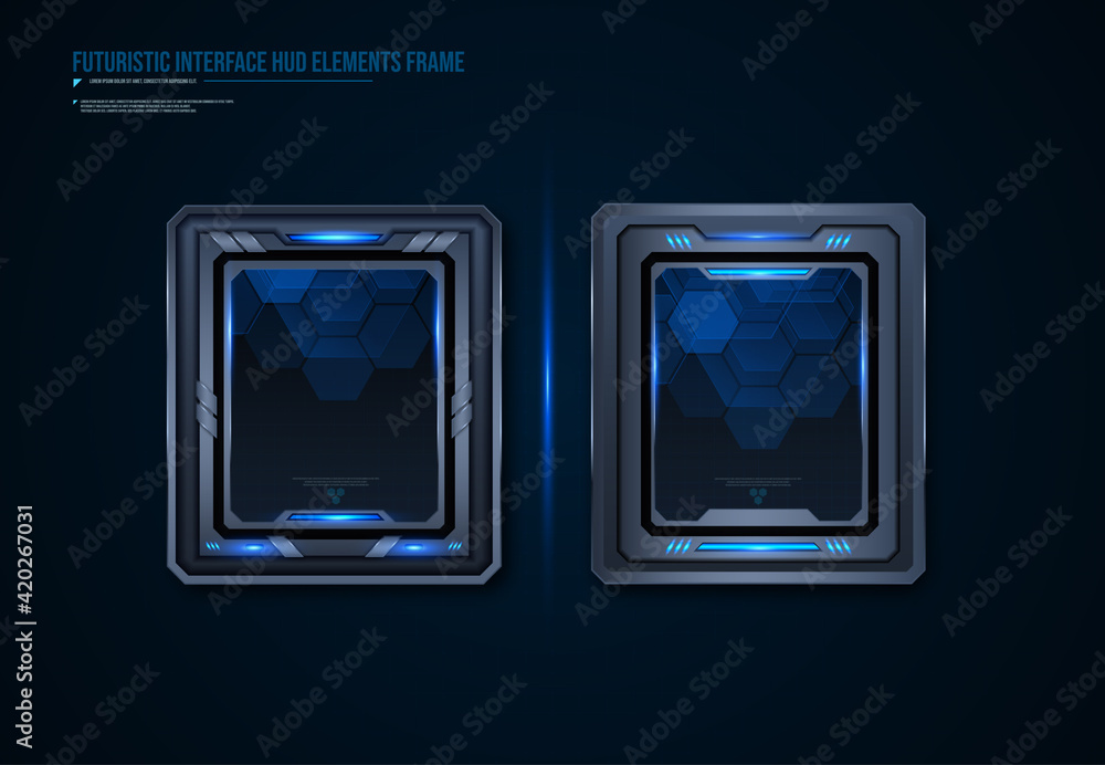 futuristic technology frames interface hud element design for ui games. web and app. Futuristic ...