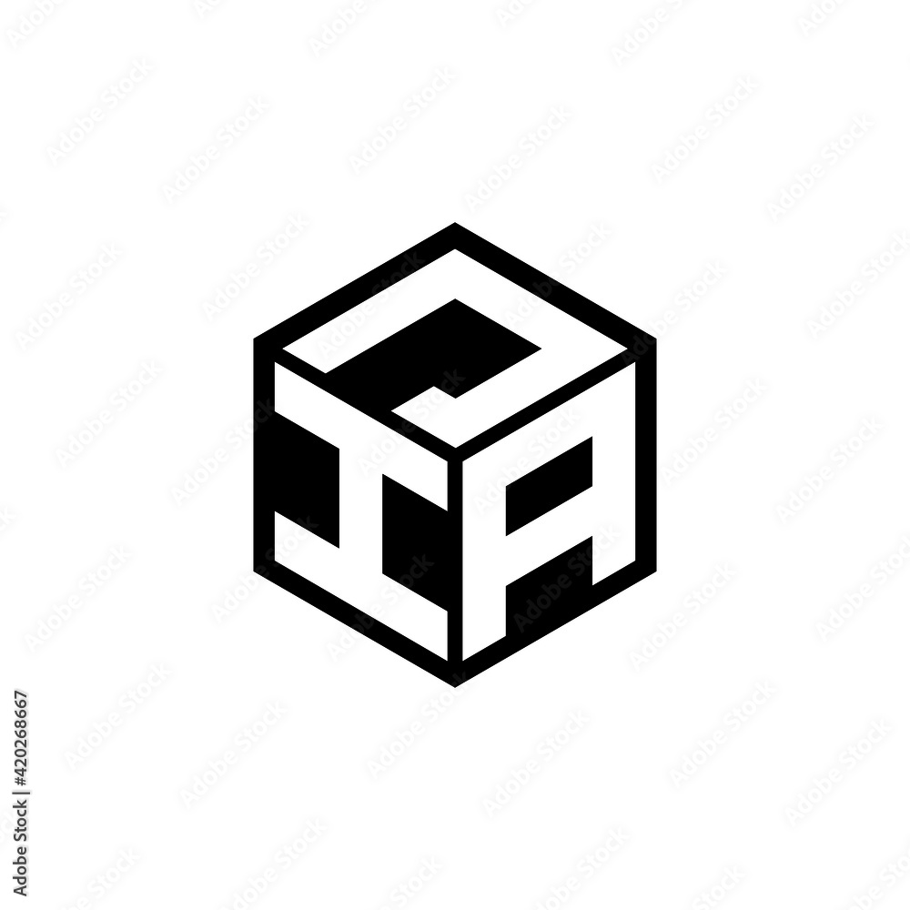 IAj letter logo design with white background in illustrator, cube logo ...