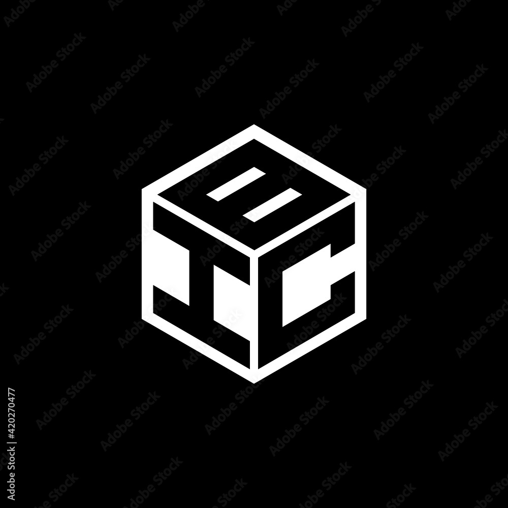 Icb Letter Logo Design With Black Background In Illustrator Cube Logo Vector Logo Modern