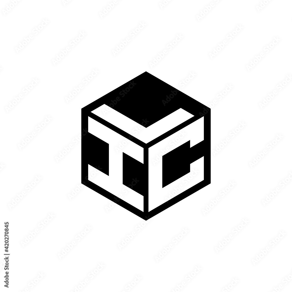 ICL letter logo design with white background in illustrator, cube logo ...