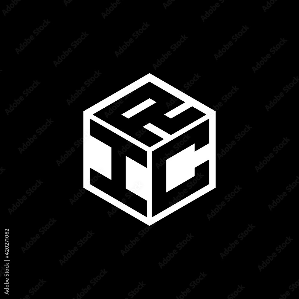 ICR letter logo design with black background in illustrator, cube logo ...