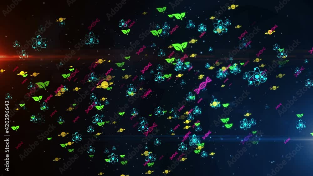 Video Stock Science symbols and icons flying icons loopable seamless 3d ...