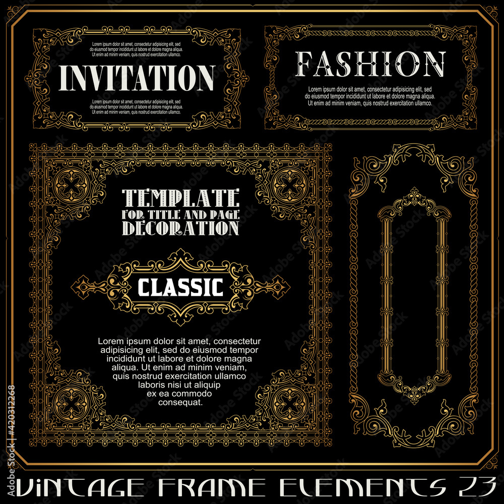 Vector set frame and border design elements Stock Vector | Adobe Stock