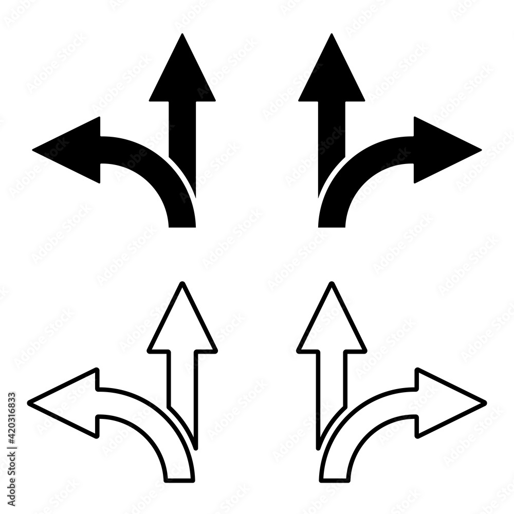 Arrows left and right icons. Set of vector arrows pointing left and ...