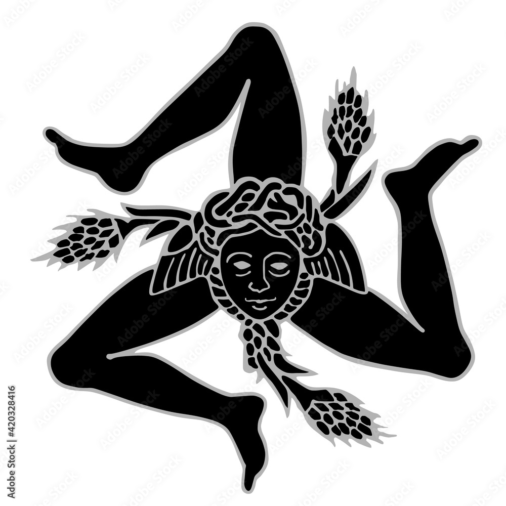 Sicily sign vector silhouette illustration. Coat of arms of Sicily ...