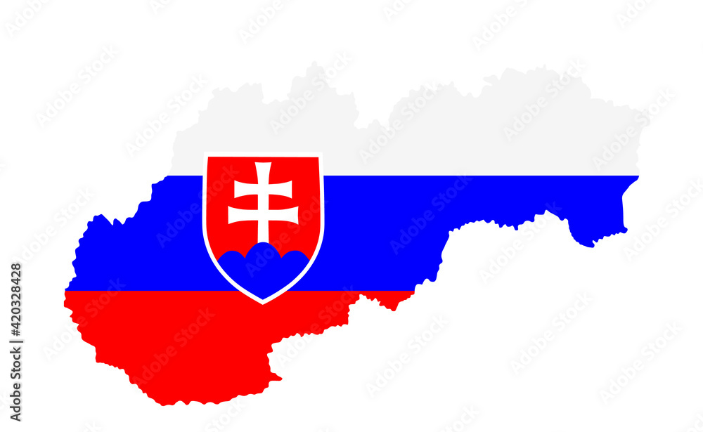 Slovakia vector map silhouette isolated on white background. Slovakia ...