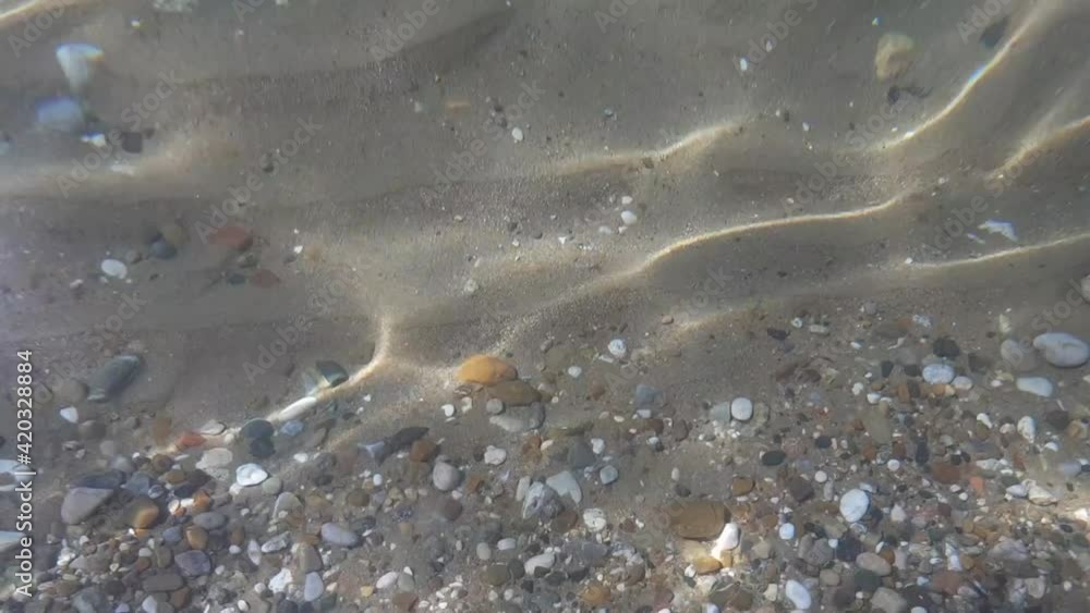 Ocean water surface rippling and splashing with refraction of sunlight ...