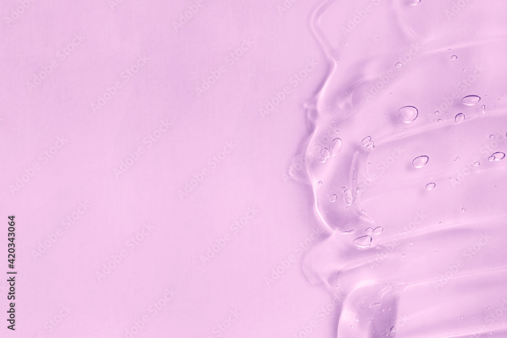 Cosmetic cream transparent purple liquid gel sample swatch. Hyaluronic ...