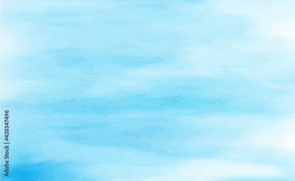 Realistic blue watercolor panoramic texture on white background ...